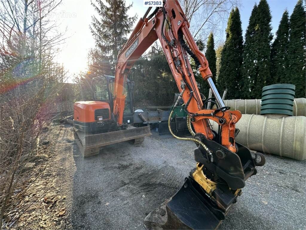 Doosan DX60R B Excavator with Engcon rotor and tools SEE mini bager