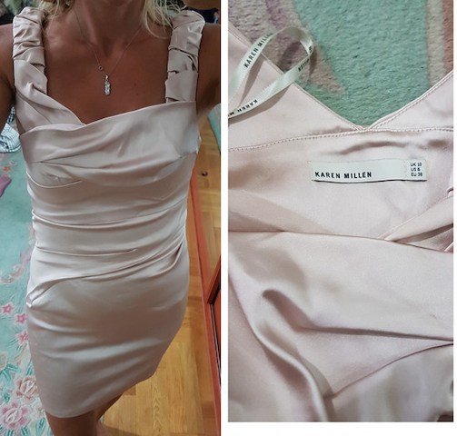 KAREN MILLEN bež mini haljina