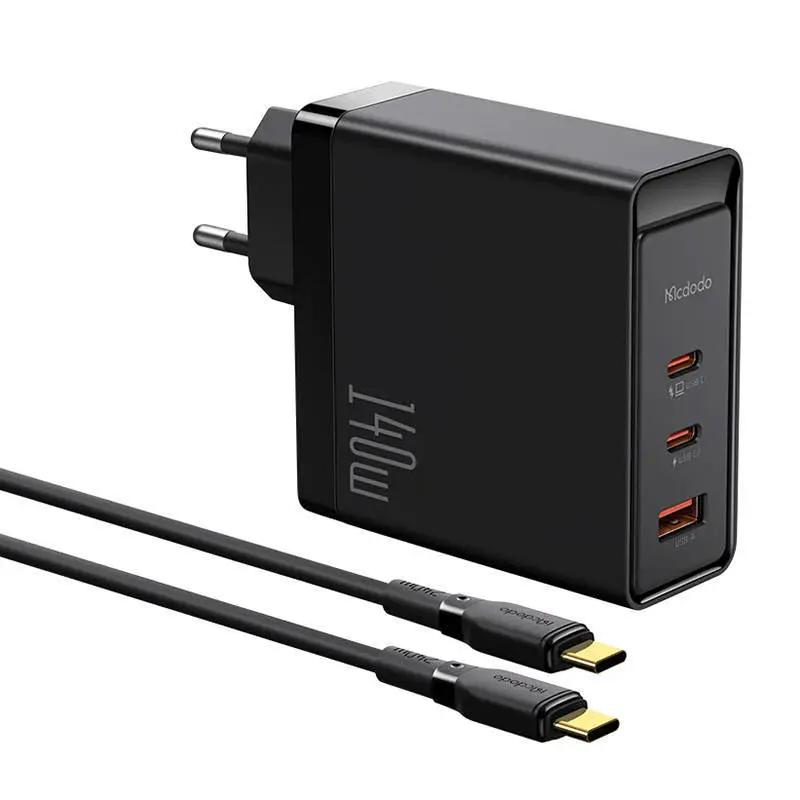 Mcdodo CH-2913 Zidni punjač, Dual tip-C, 140W Pro + USB-A + Kabl Tip-C na C, 240W, 2m
