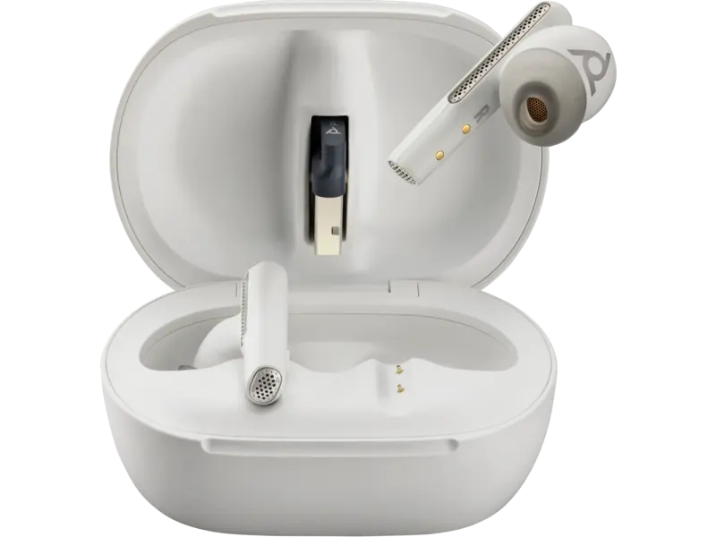 Poly Voyager Free 60+ UC M Bežične slušalice za mobilni + BT700 USB-C Adapter + Touchscreen Charge Case, Bele