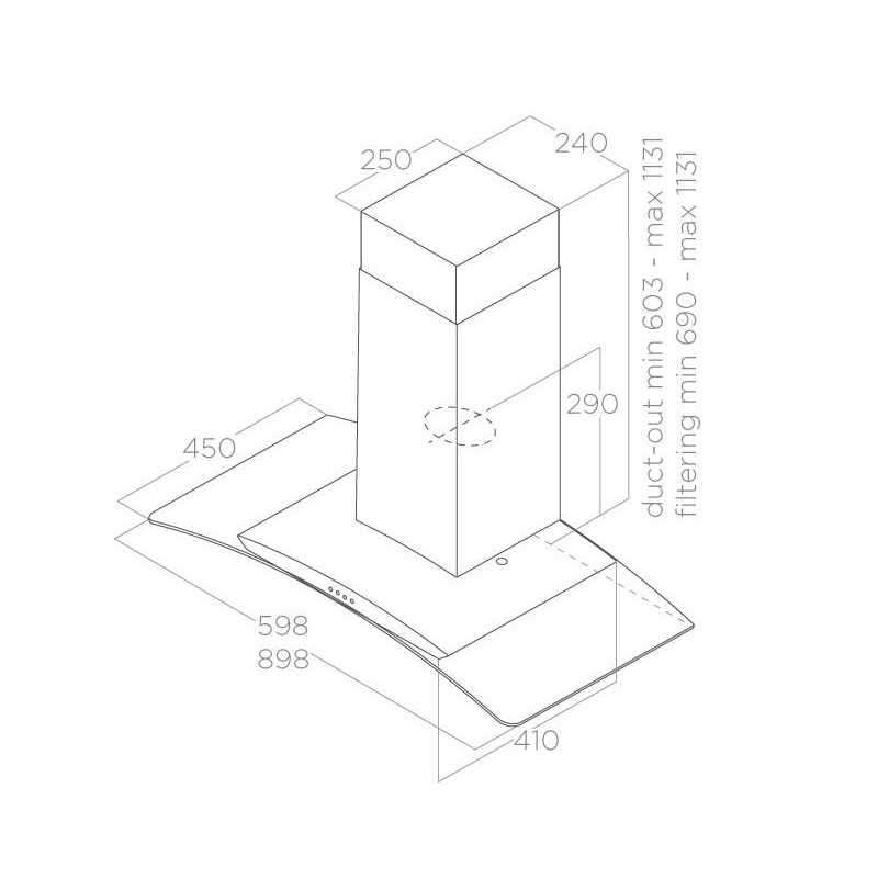 Elica dekorativni aspirator REEF IX/A/60