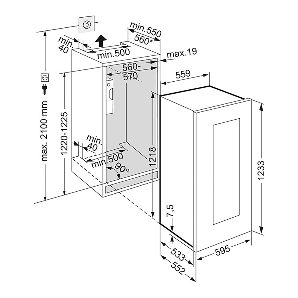 Liebherr ugradna vinska vitrina EWTgw 2383 - Vinidor