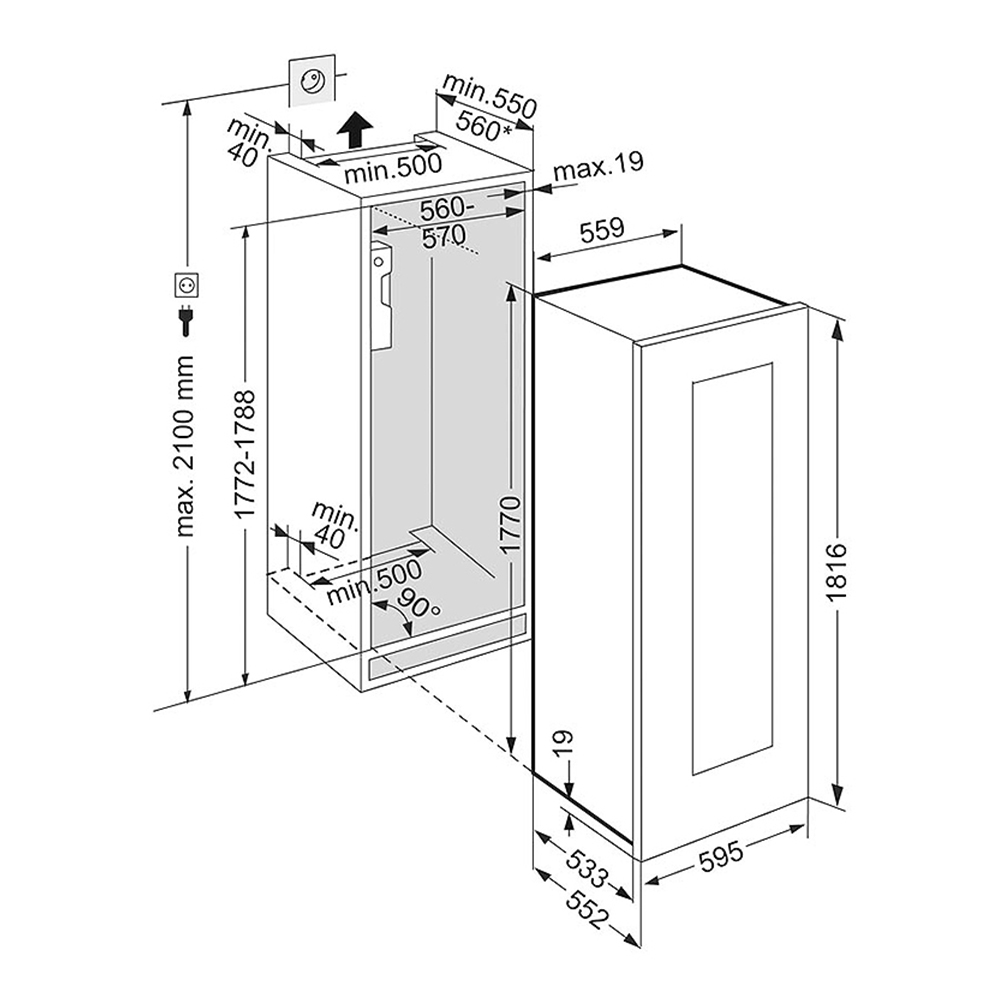 Liebherr ugradna vinska vitrina EWTgw 3583 - Vinidor