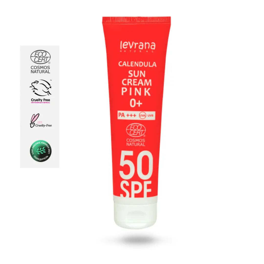 Levrana Krema za zaštitu od sunca Neven 50SPF Pink 0+, Za lice i telo, Organic certified,