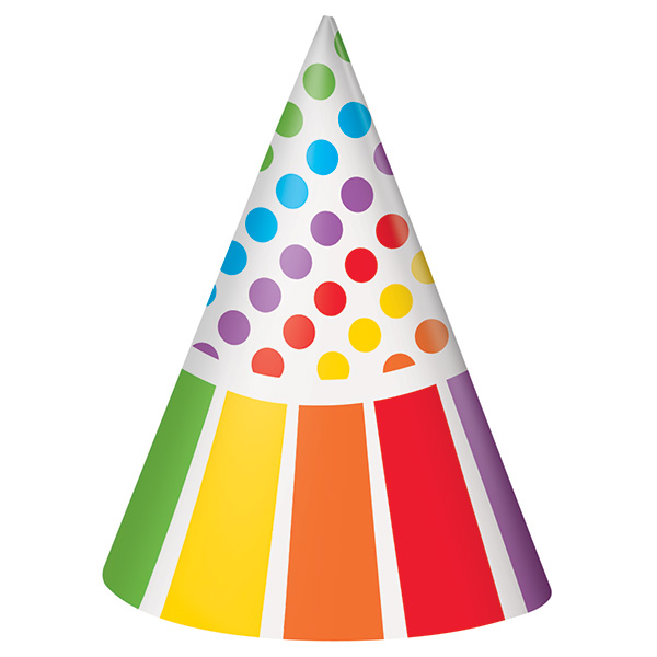 47121U
8 Rainbow Birthday Party Hats