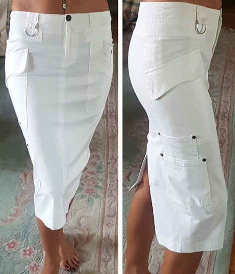 UNGARO original bela suknja ispod kolena