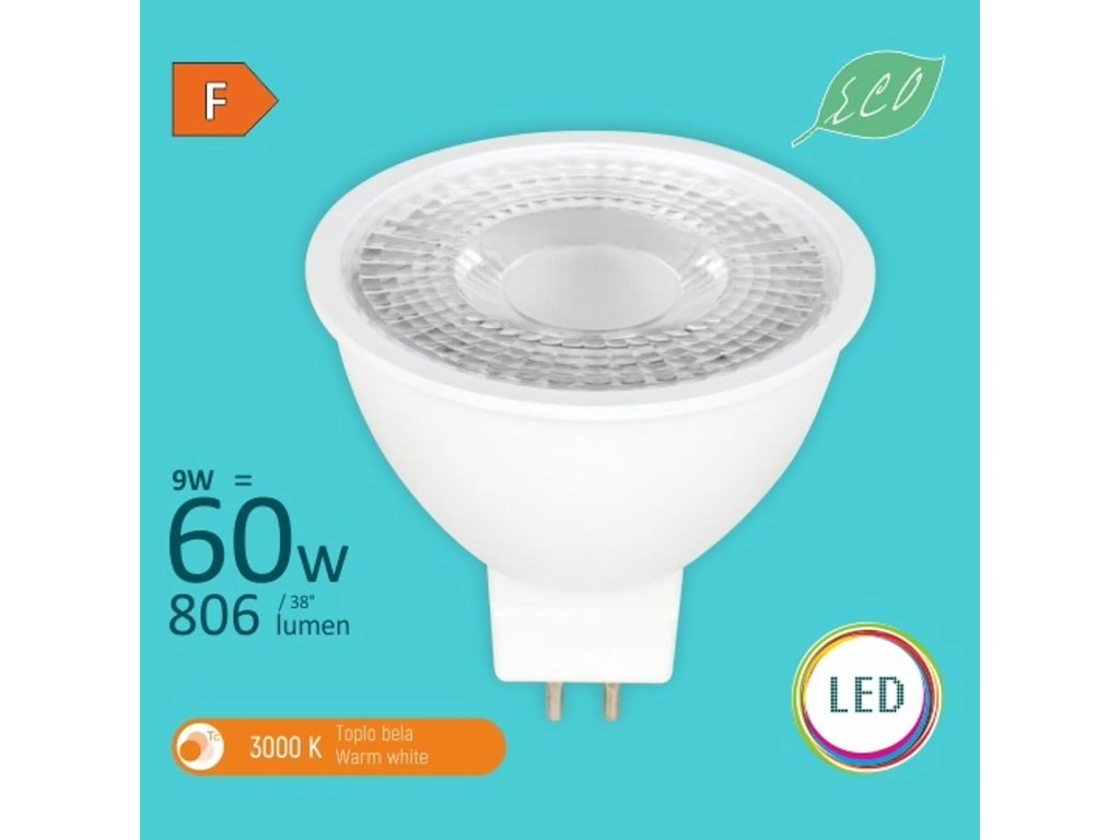 Mitea Lighting LED Eco sijalica GU5.3 M2 9W 3000K MR16 240V 806lm 38°