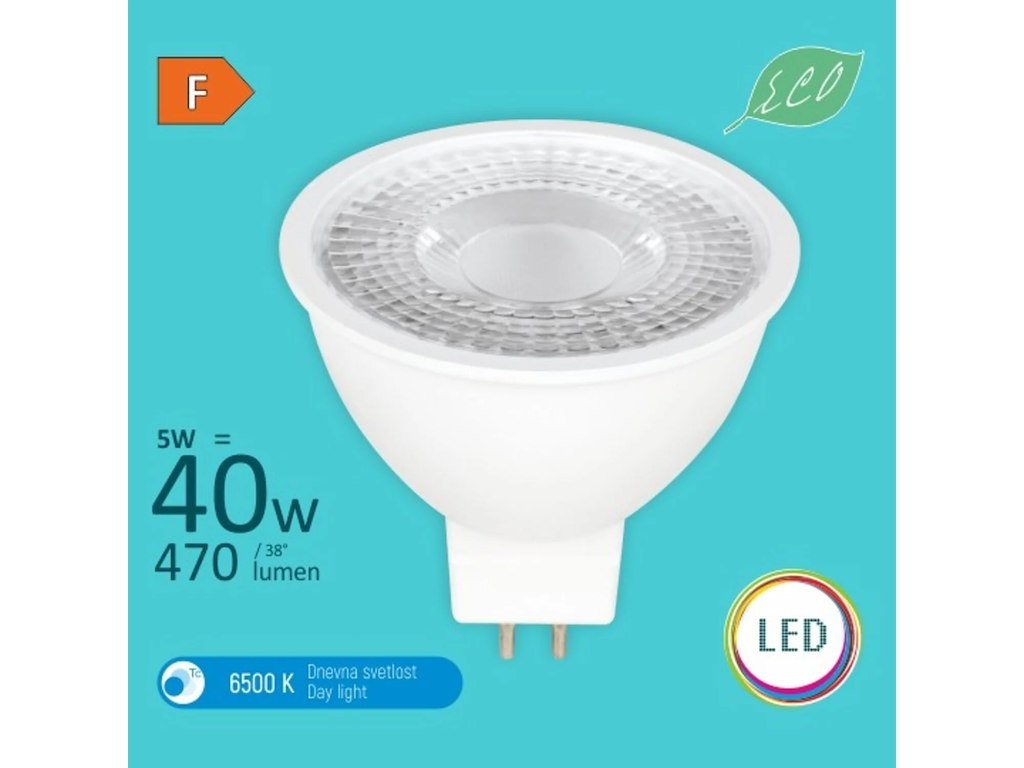 Mitea Lighting LED Eco sijalica GU5.3 M2 5W 6500K MR16 240V 470lm 38°