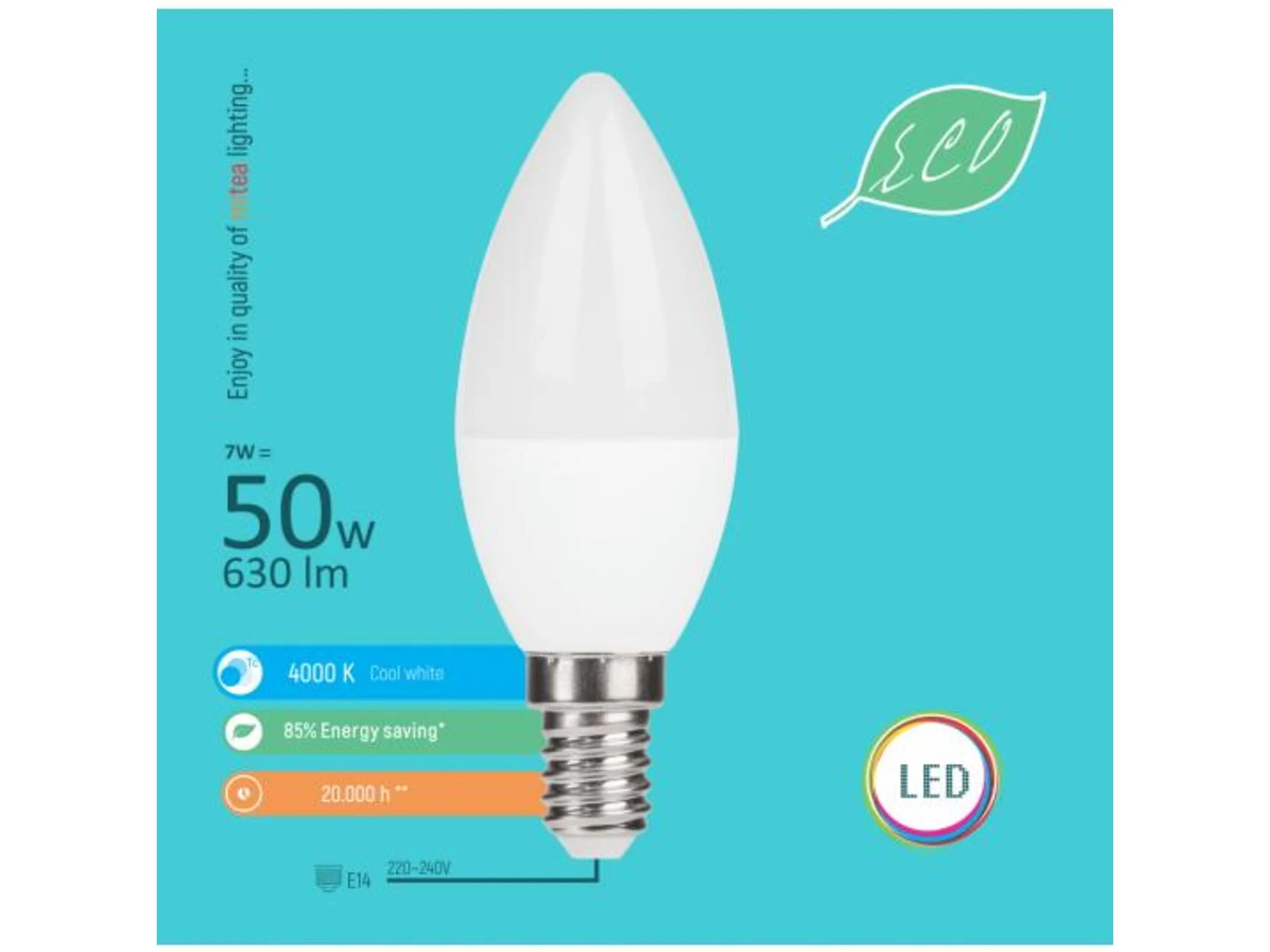 Mitea Lighting LED Eco sijalica 220-240V E14 7W C37 4000K