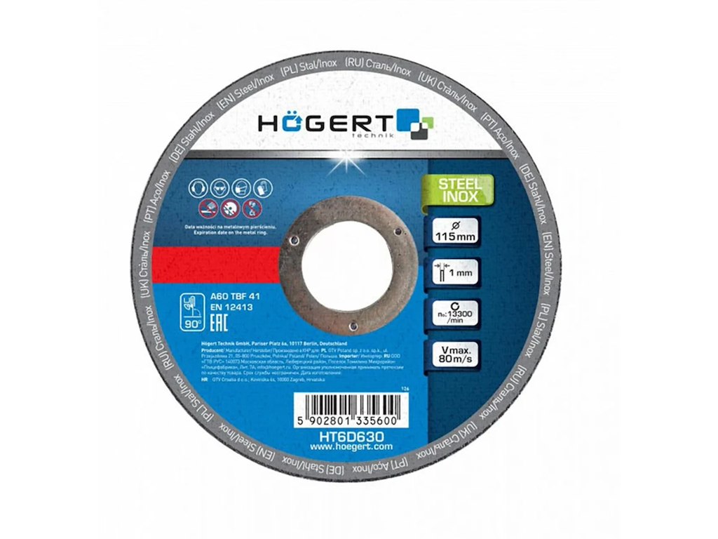 Hogert Rezna ploča za metal/inox 1.6mm eco