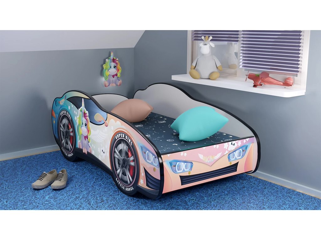 Racing Car Dečiji krevet Girl Unicorn 160x80cm