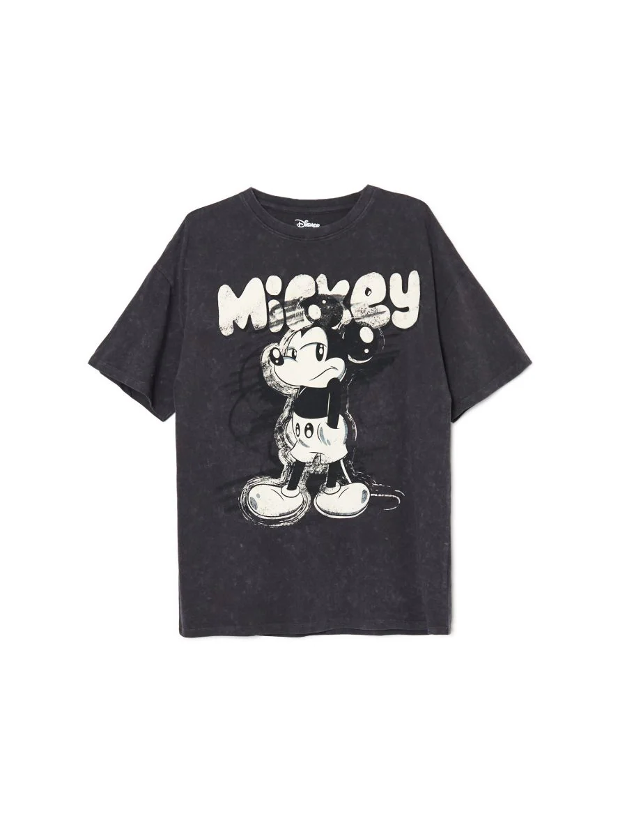 Predimenzionirana majica kratkih rukava s printom Mickey Mouse