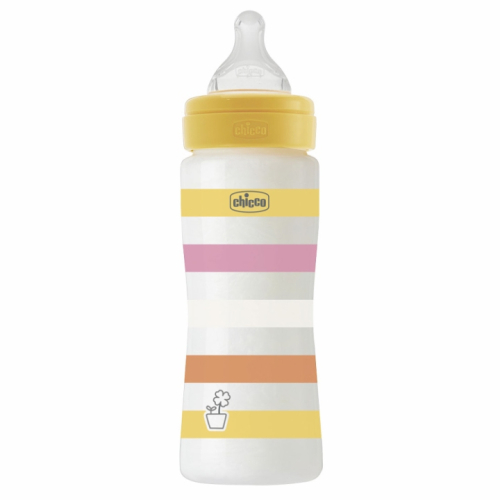 CHICCO WB PLASTIČNA FLAŠICA 330ML,SILIKON,ŽUTA