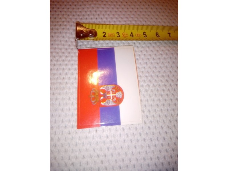 VODOOTPORNA NALEPNICA-ZASTAVA SRBIJE-5X3,5cm