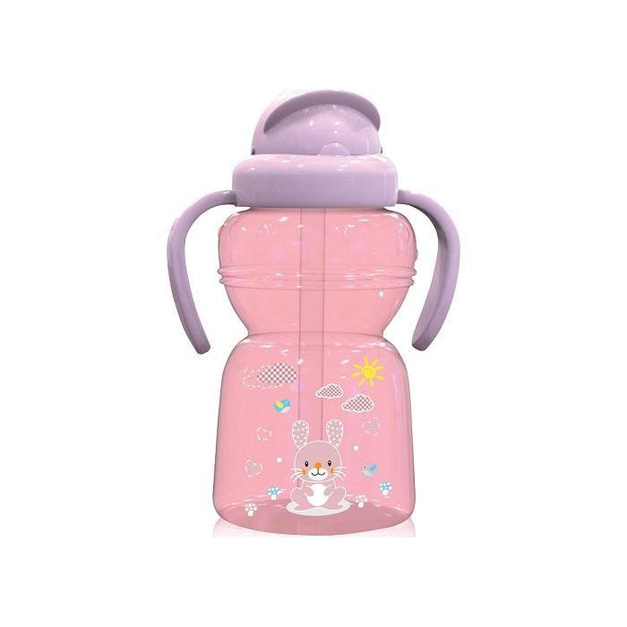 LORELLI SPORTSKA FLASICA SA SLAMCICOM I RUCKAMA ANIMALS 6m+ BLUSH PINK (325ml)