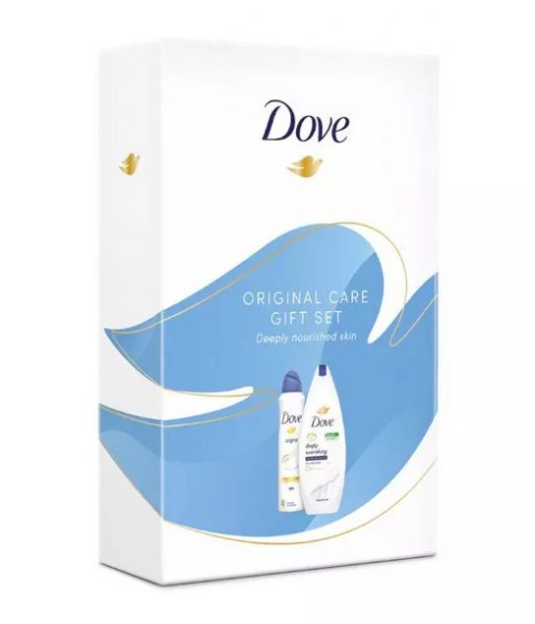 DOVE SET ŽENSKI KUTIJA ORIGINAL CARE( DOVE DEO 150 ML+ DOVE TUŠ 250ML)