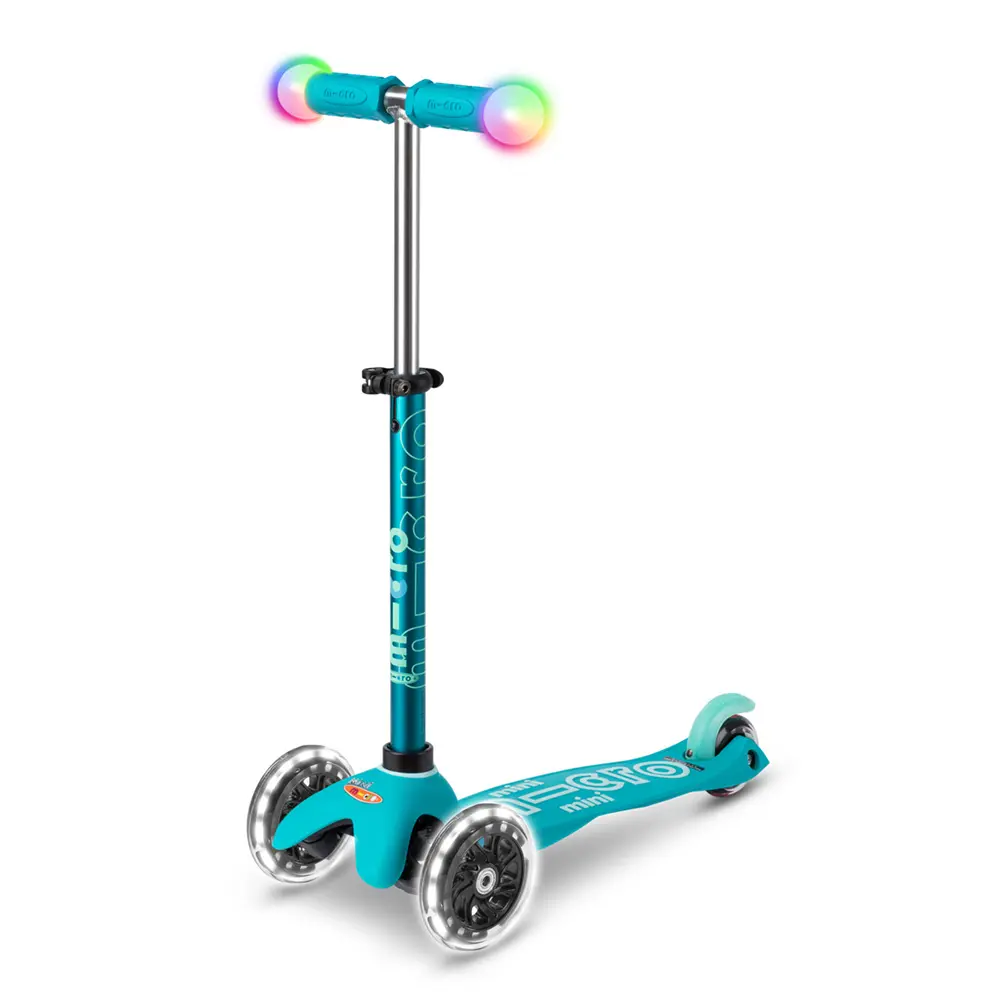 Micro MINI MAGIC Dečiji trotinet, LED, Aqua