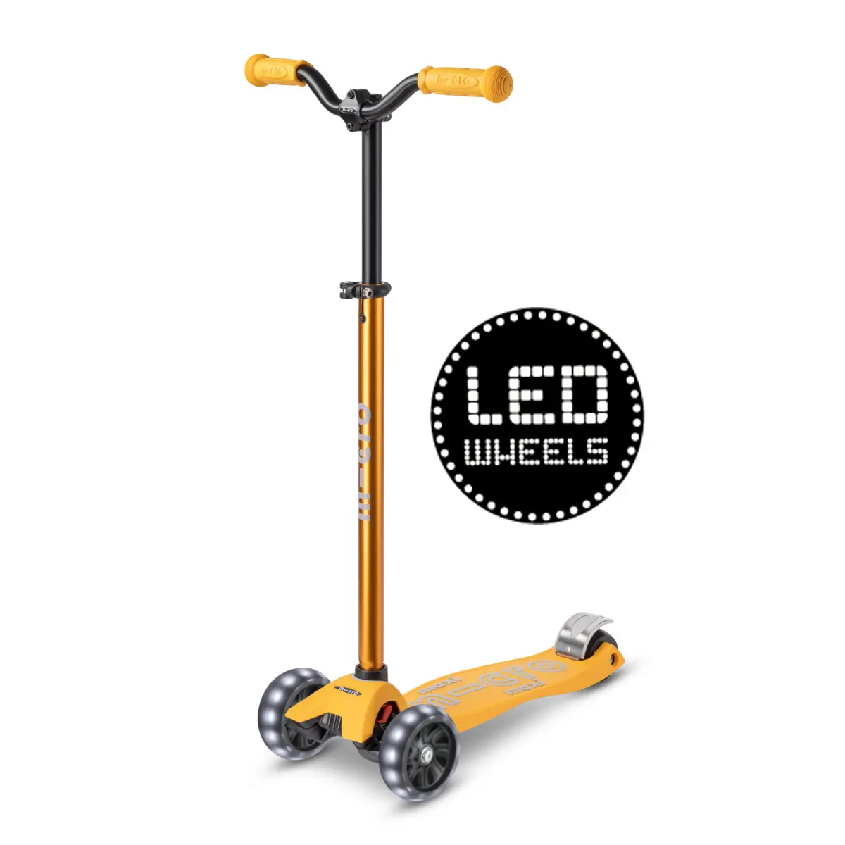 Micro MAXI DELUX PRO Dečiji trotinet, LED, Sunburst Yellow