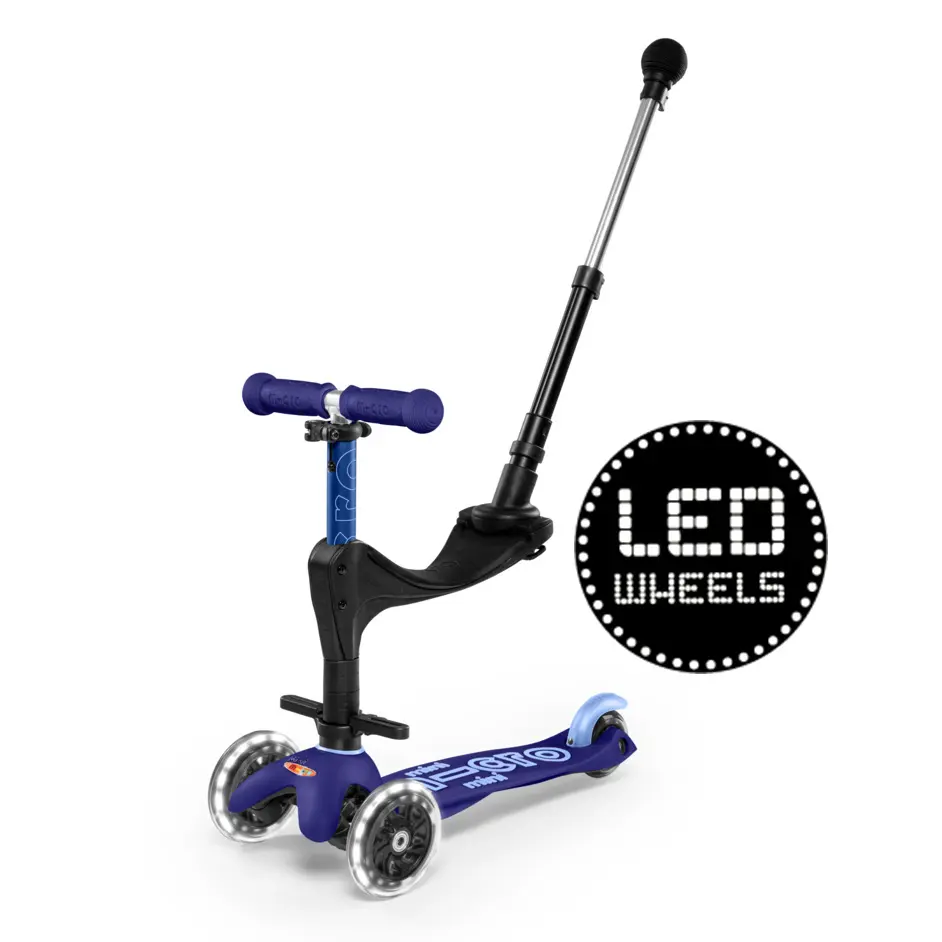Micro MINI DELUX PLUS 3u1 Dečiji trotinet, LED, Plavi