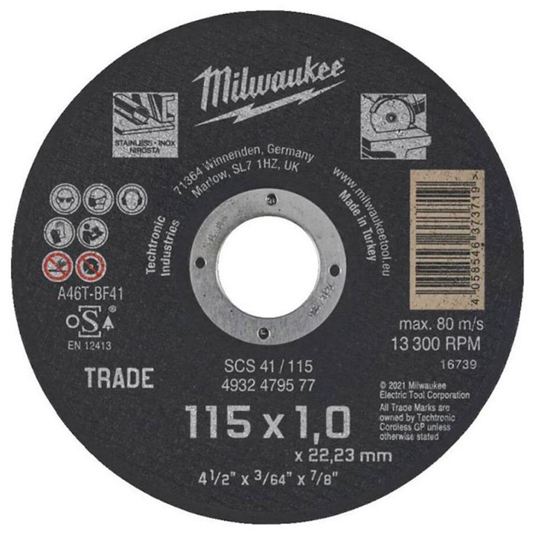 Milwaukee – Ploča rezna 115 x 1 x 22,2 mm – 4932479577