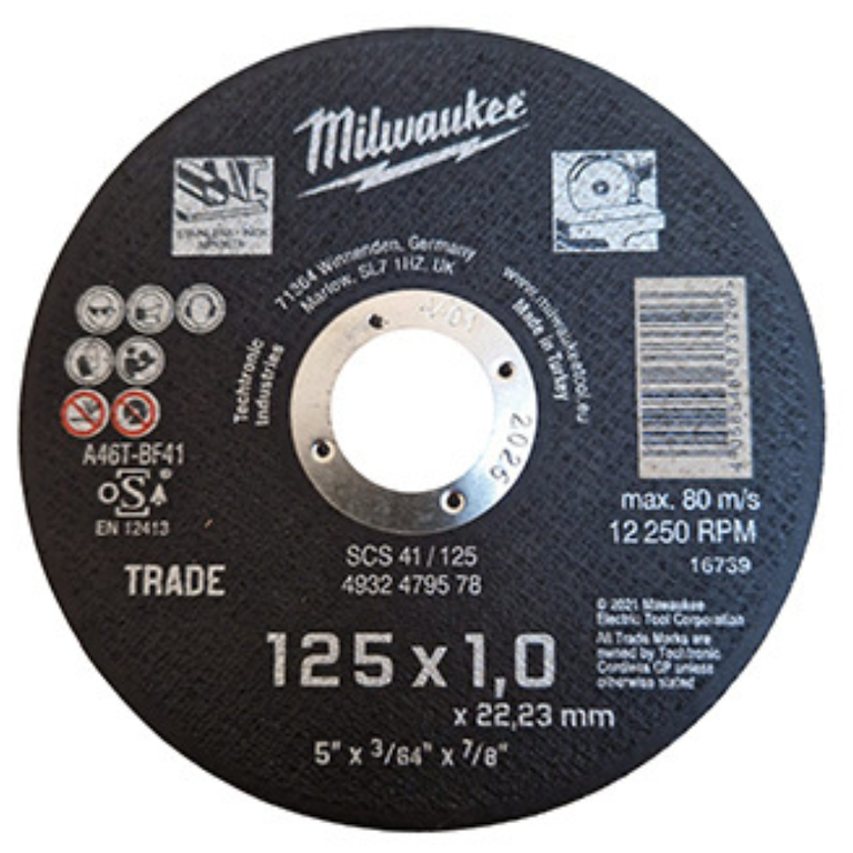 Milwaukee – Ploča rezna 125 x 1 x 22,2 mm – 4932479578