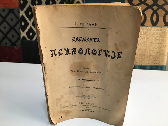 Elementi psihologije  H.de Raaf  1901.