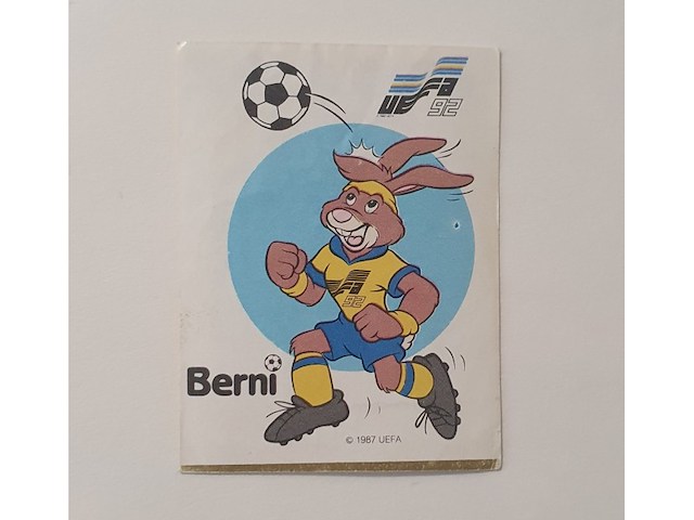 Slicica br. 261 Euro 92 Panini, maskota zeka Berni