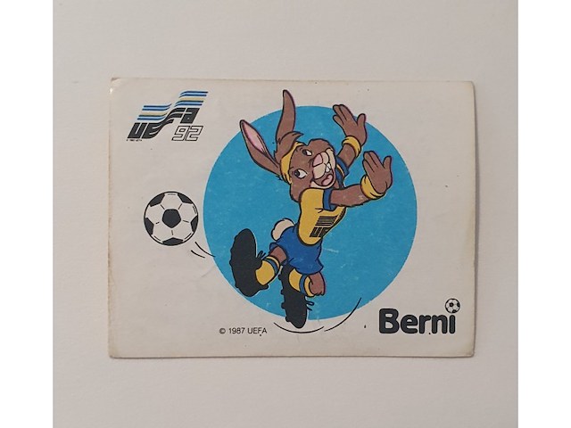 Slicica br. 260 Euro 92 Panini, maskota zeka Berni