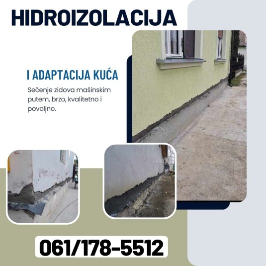 HIDROIZOLACIJA i adaptacija kuća Srbija Novi Sad