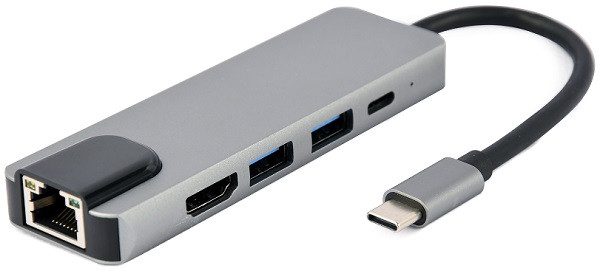 USB Type-C 5-in-1 multi-port adapter (Hub + HDMI + PD + LAN) ( A-CM-COMBO5-04 )