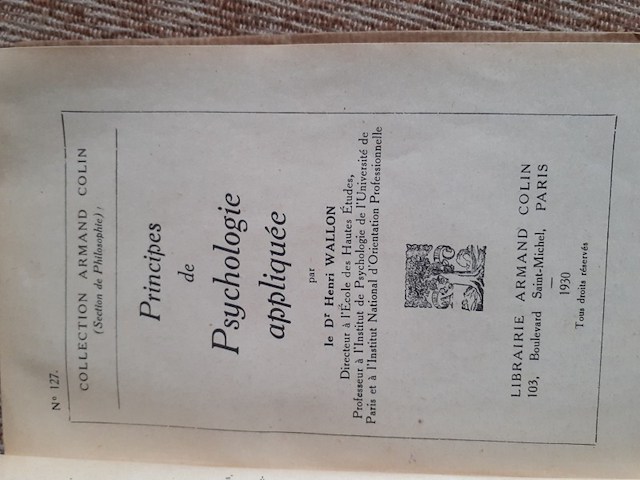 Principes de Psychologie appliquée Dr Henri Wallon