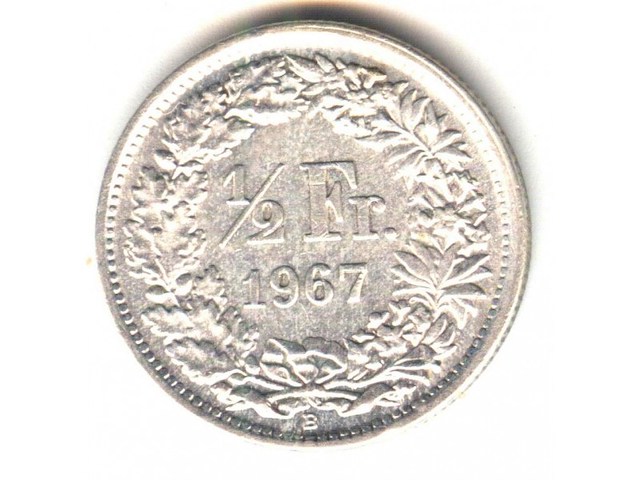 Svajcarska 1/2 franc 1967 aUNC