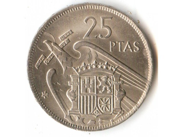 Spanija 25 pesetas 1957 / 1968 UNC