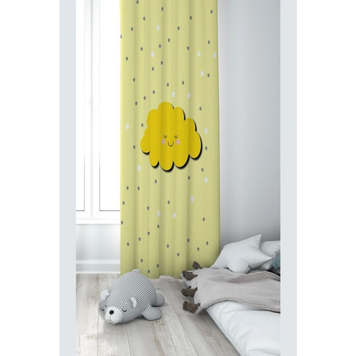 Zavesa za dečiju sobu - Žuti oblak PRD66E