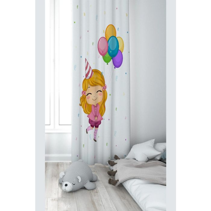 Zavesa za dečiju sobu - Devojčica sa balonima PRD337B