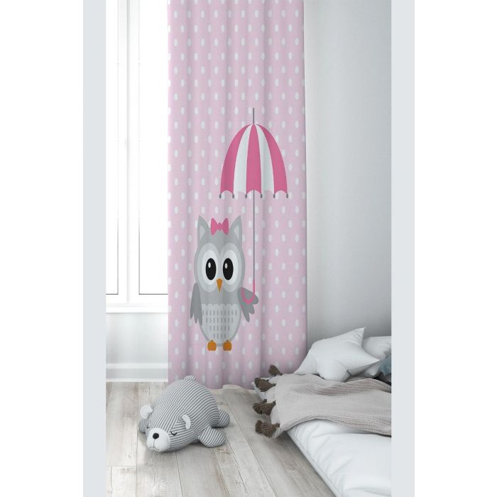 Zavesa za dečiju sobu – Sova sa kišobranom PRD270B
