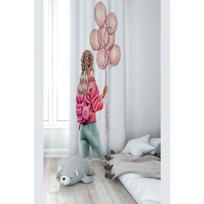 Zavesa za dečiju sobu – Devojčica sa balonima PRD267A