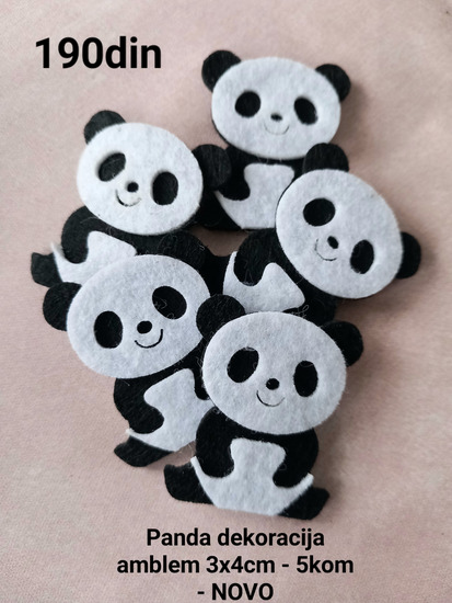 Panda filcane figurice 5kom - NOVO
