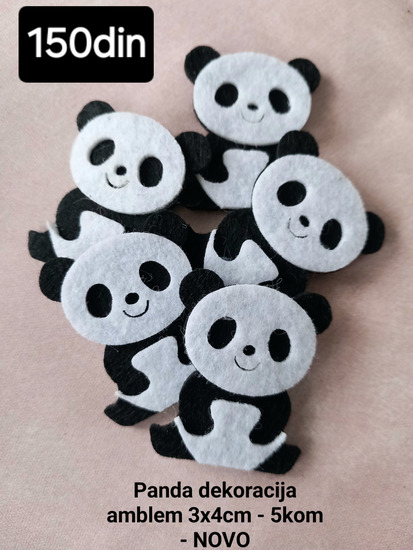 Panda filcane figurice 5kom - NOVO