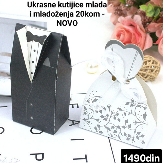 Ukrasne kutije venčanje mlada mladoženja 20 NOVO
