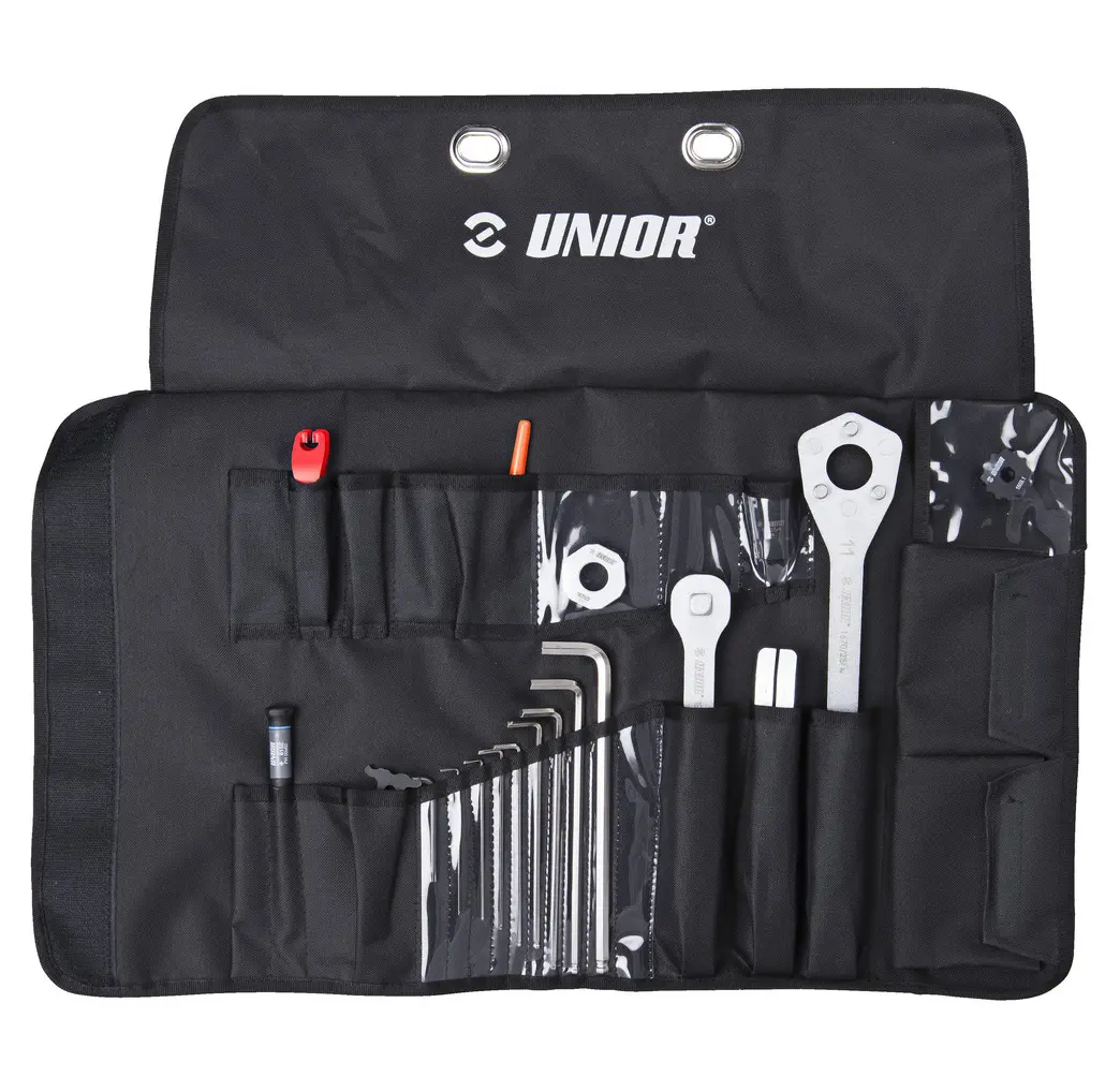UNIOR Profesionalni set od 18 alata za bicikle u rol torbici, za terenski rad