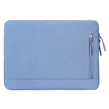 WATER RESISTANT ELEGANT OXFORD LAPTOP SLEEVE W. SIDE POCKET - 15.6" - BLUE