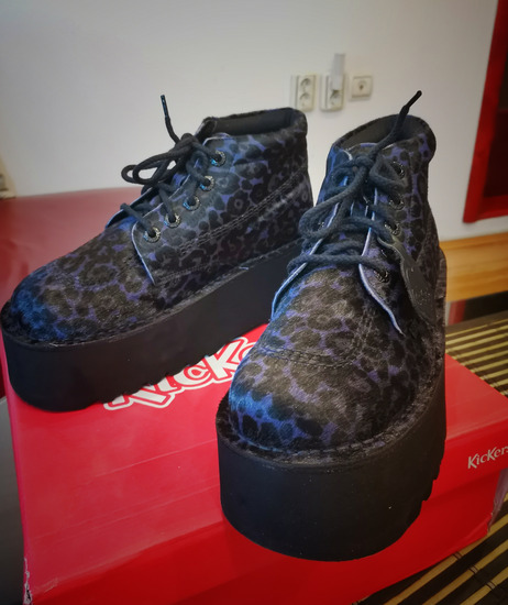 Kickers ljubičaste leopard platforme 40 - 41