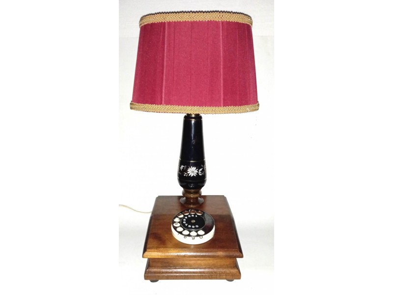 LAMPA - DRVO, COBALT PORCELAN, ABAZUR SATEN, 46cm