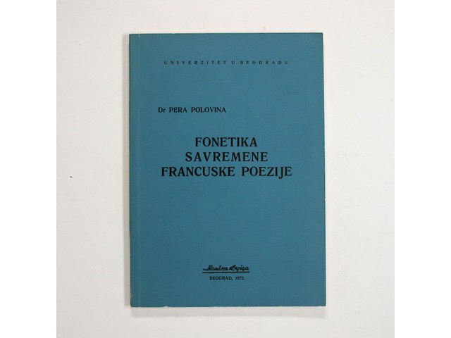 Fonetika savremene francuske poezije, Pera Polovine