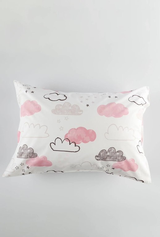 Jastučnica pamučni šifon roze oblaci