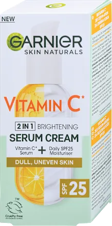 GARNIER SKIN NATURALS
Brightening 2u1 serum krema za lice SPF 25 - Vitamin C, 50 ml