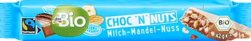 dmBio
CHOC 'N' NUTS Mlečna čokolada sa bademom i lešnikom, 42 g