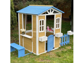 Kinder home dečija kućica, drvena, igra na otvorenom u dvorištu i bašti ( C351 )