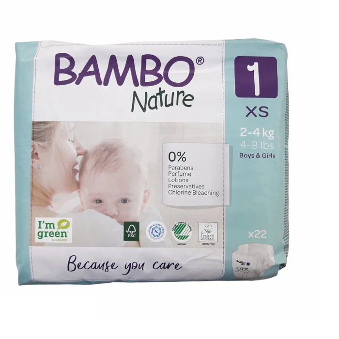 Pelene BAMBO Nature 1 za bebe telesne mase 2-4 kg 22 kom